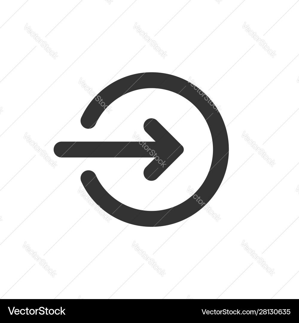 Login icon in flat style arrow access on white Vector Image