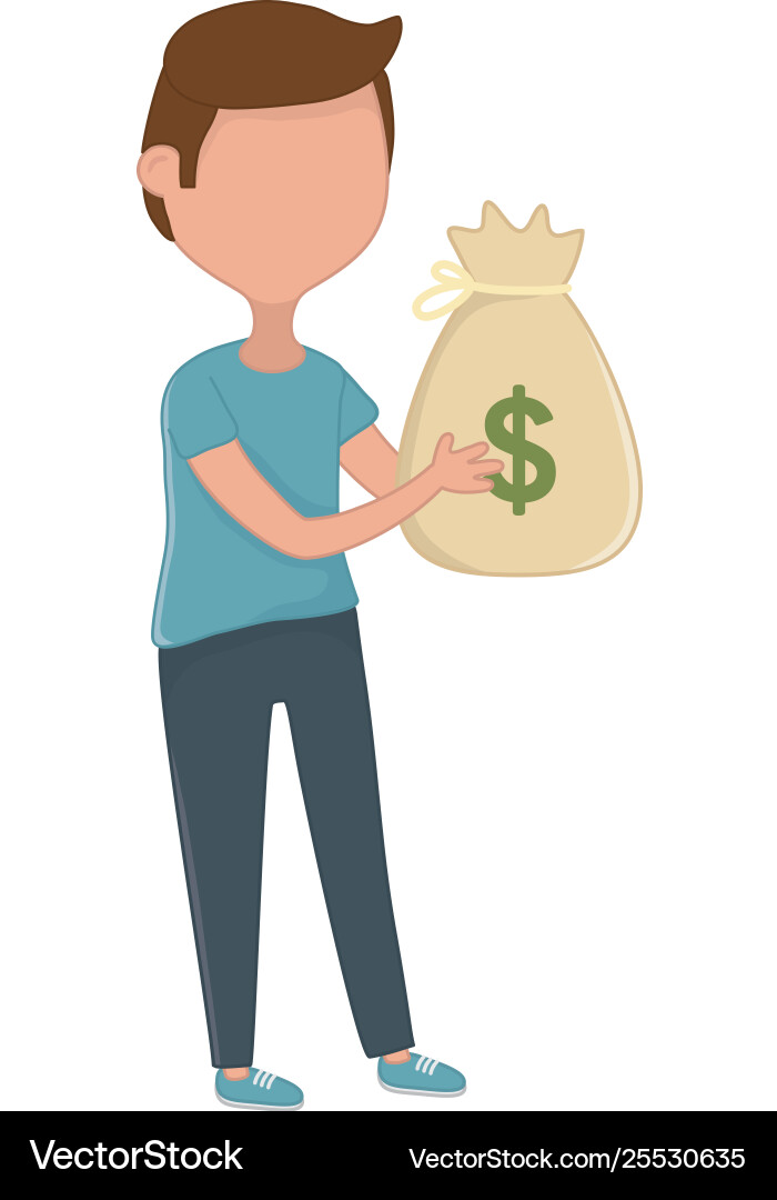 Man with money bag design Royalty Free Vector Image