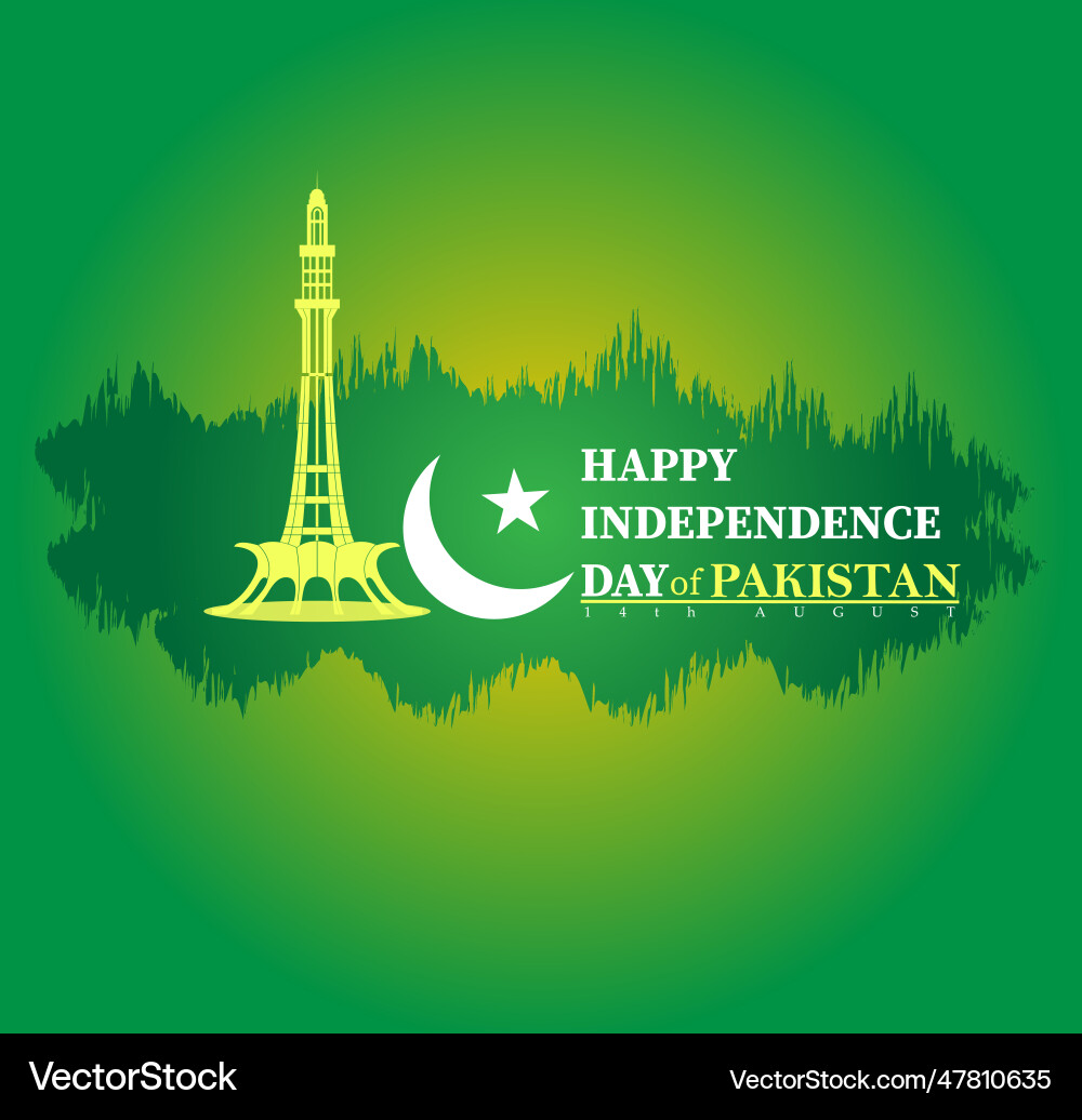 Pakistan independence day poster design Royalty Free Vector
