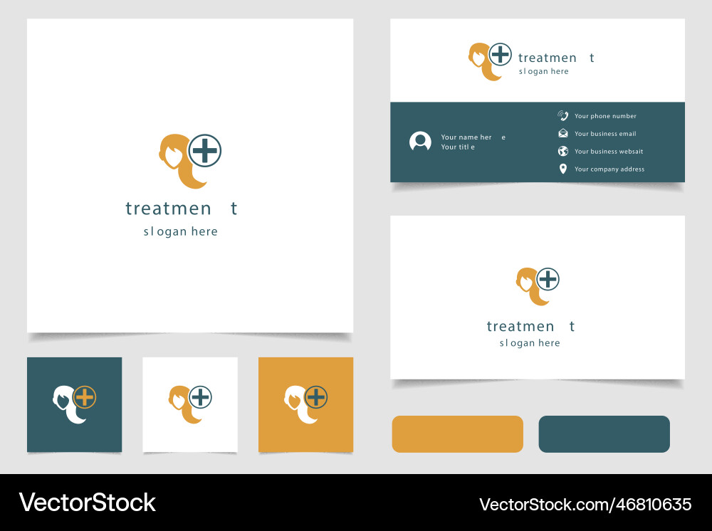 Treatment logo design with editable slogan Vector Image