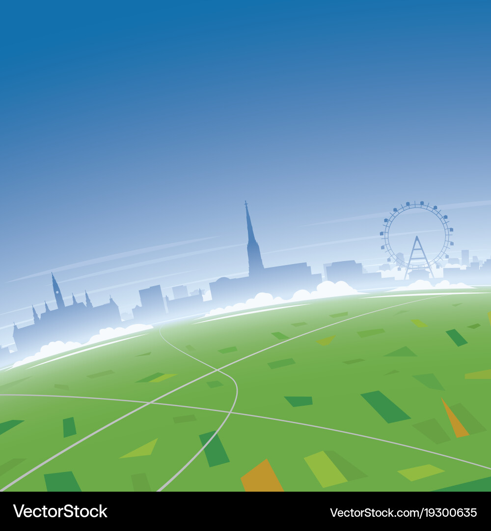 Vienna skyline aerial view Royalty Free Vector Image