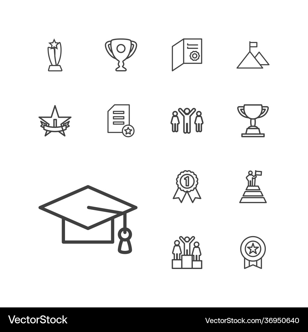 13 achievement icons Royalty Free Vector Image