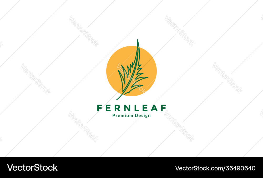 Aesthetics fern leaf logo design Royalty Free Vector Image