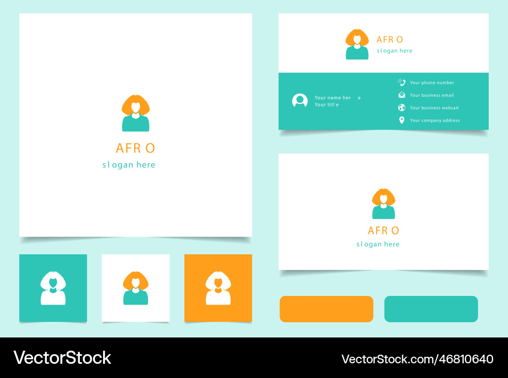 Afro logo design with editable slogan branding Vector Image