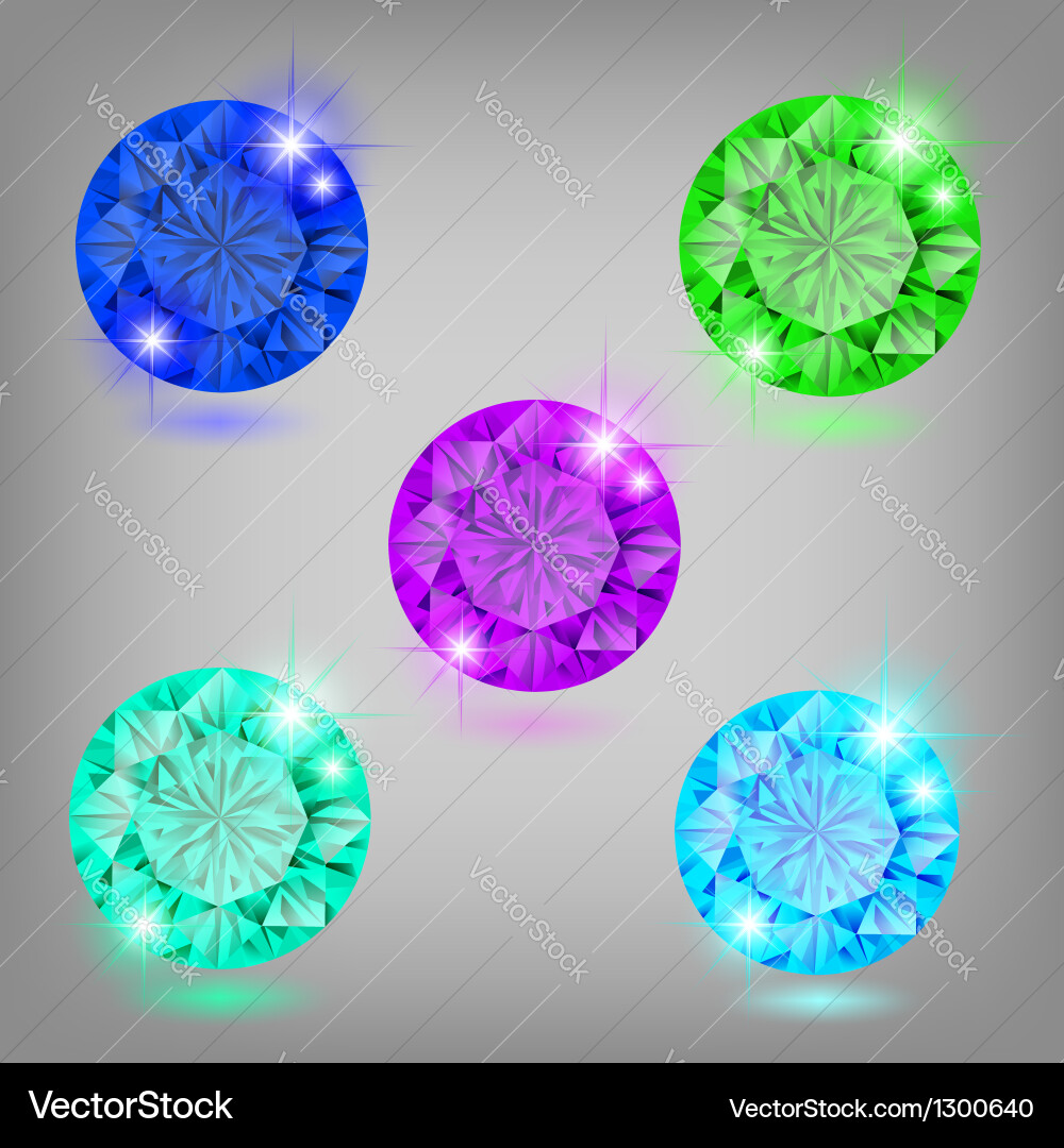 Collection of diamonds Royalty Free Vector Image