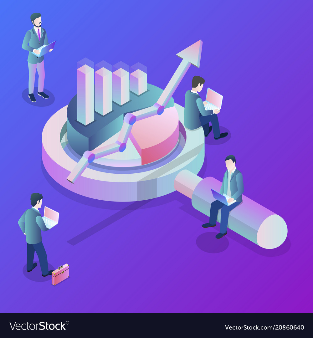 Data analysis flat isometric concept Royalty Free Vector Data analysis flat isometric concept Royalty Free Vector