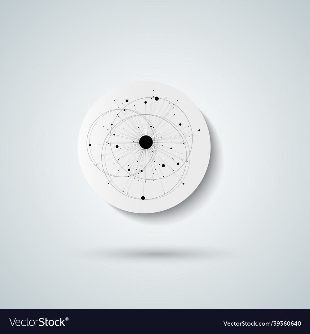 Dots and lines connect design with circle Vector Image