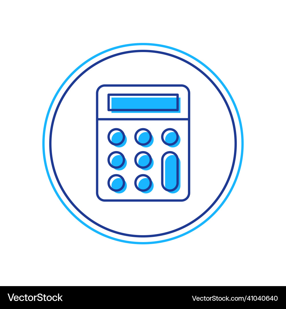 Filled outline calculator icon isolated on white Vector Image