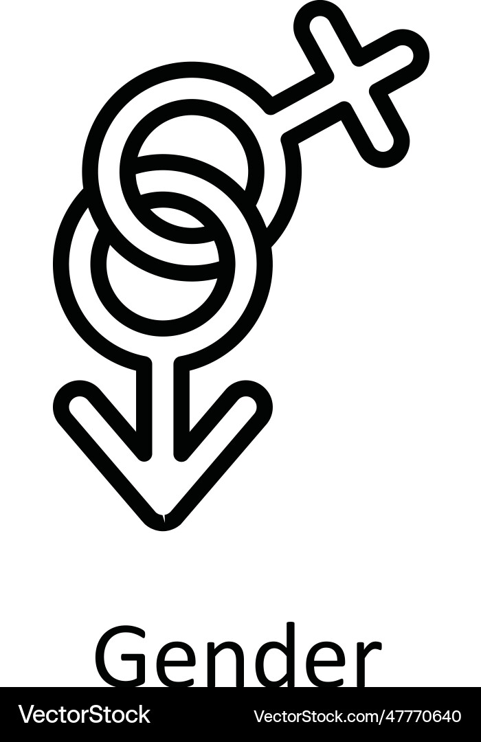 Gender outline icon design m Royalty Free Vector Image