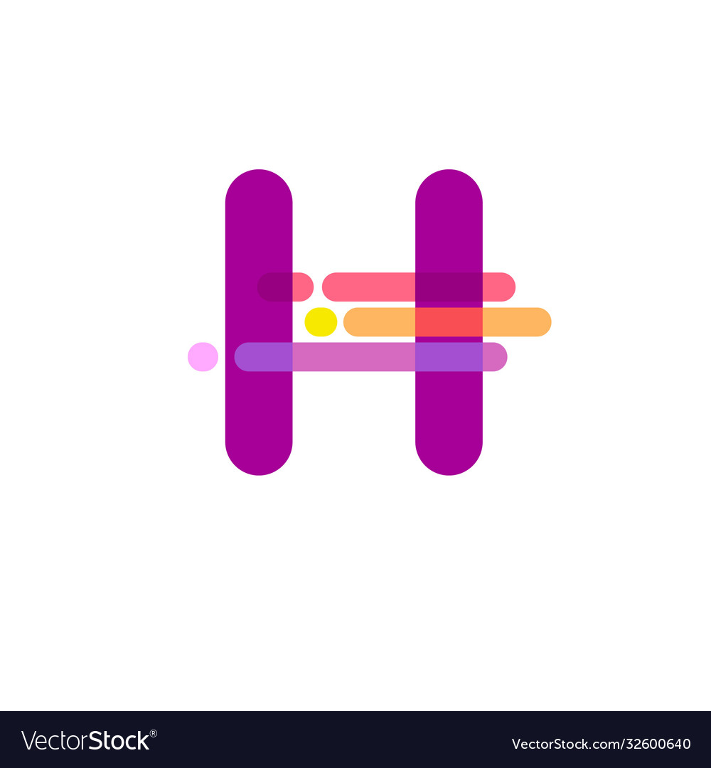 H monogram transparent elements web digital Vector Image