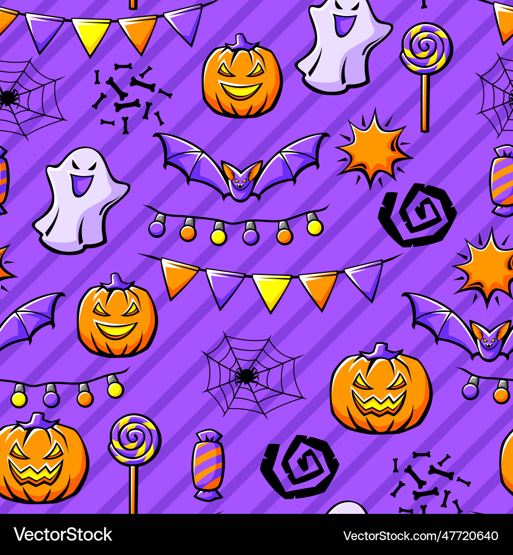 Happy halloween pattern holiday background Vector Image