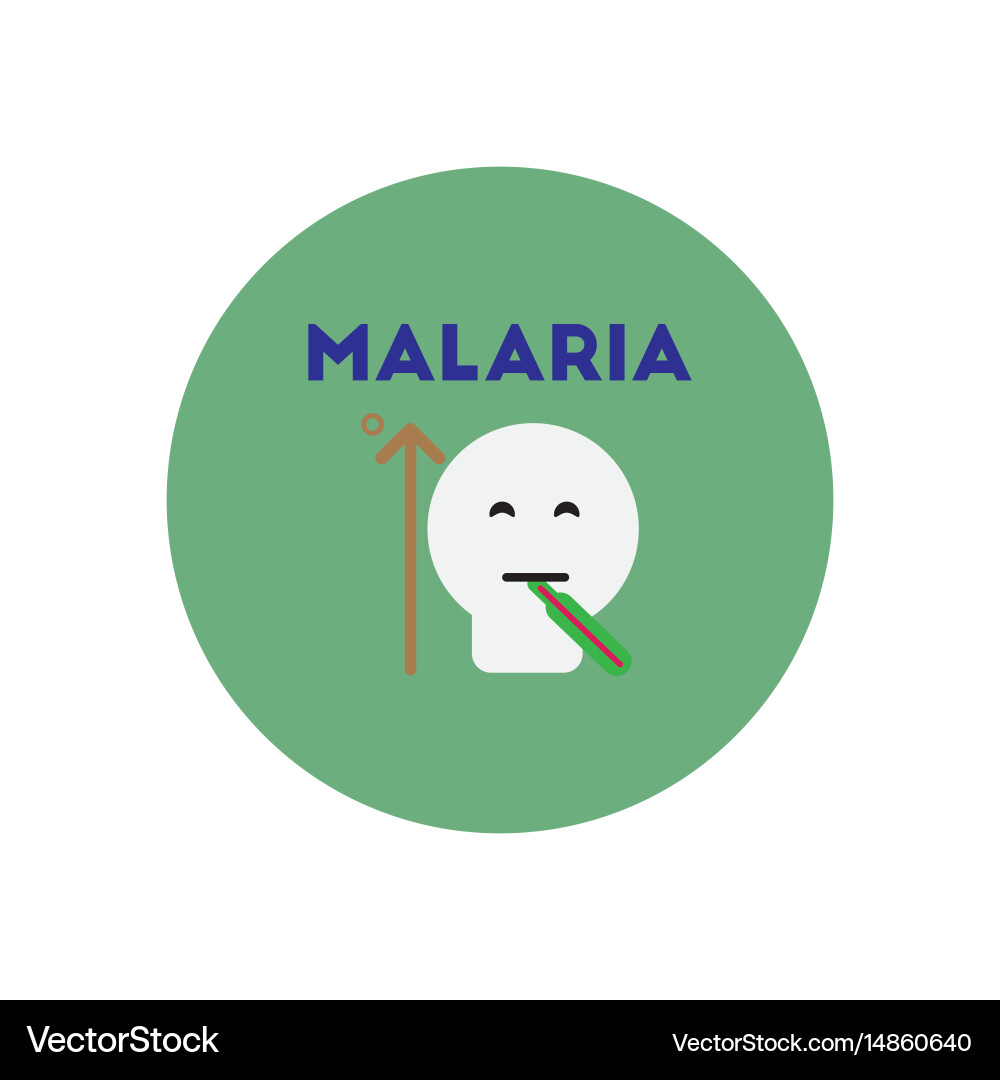 Icon on circle various symptoms of malar Vector Image
