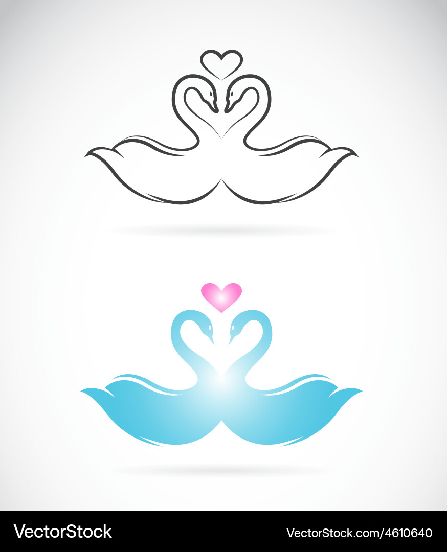 Image of two loving swans Royalty Free Vector Image