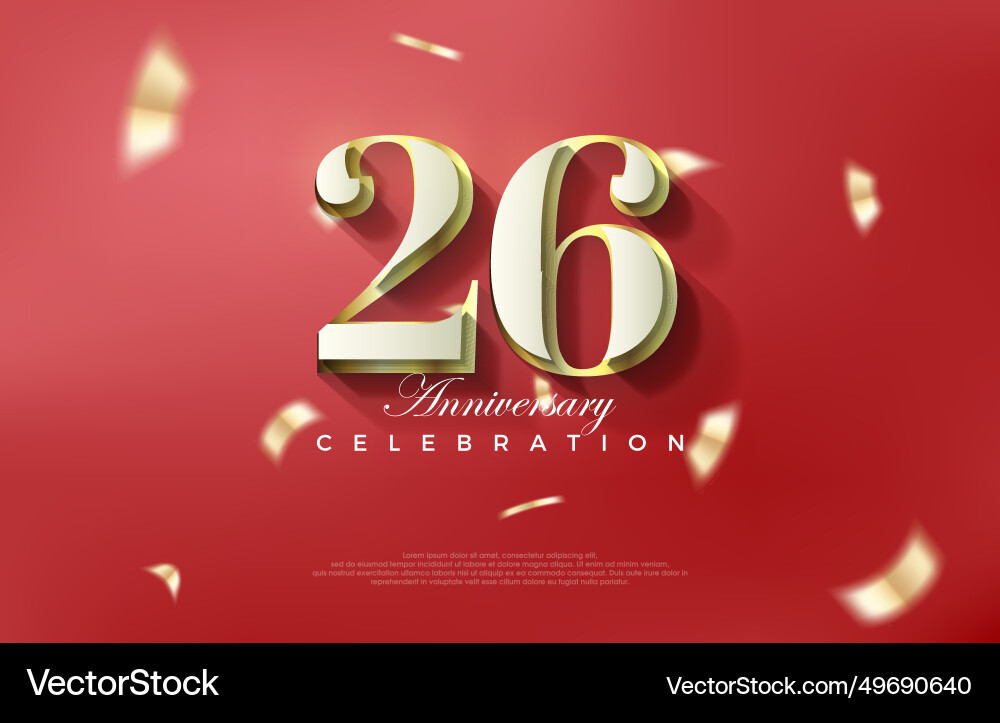 Luxury 26th anniversary with classic 3d numbers Vector Image