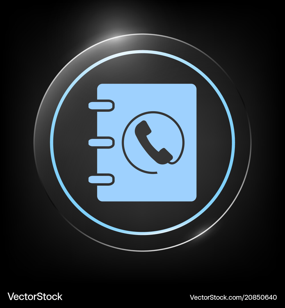 Notebook address phone book icon with handset Vector Image