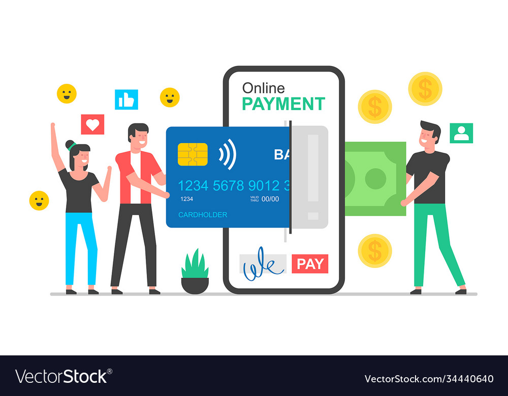 Online payment concept Royalty Free Vector Image Online payment concept Royalty Free Vector Image