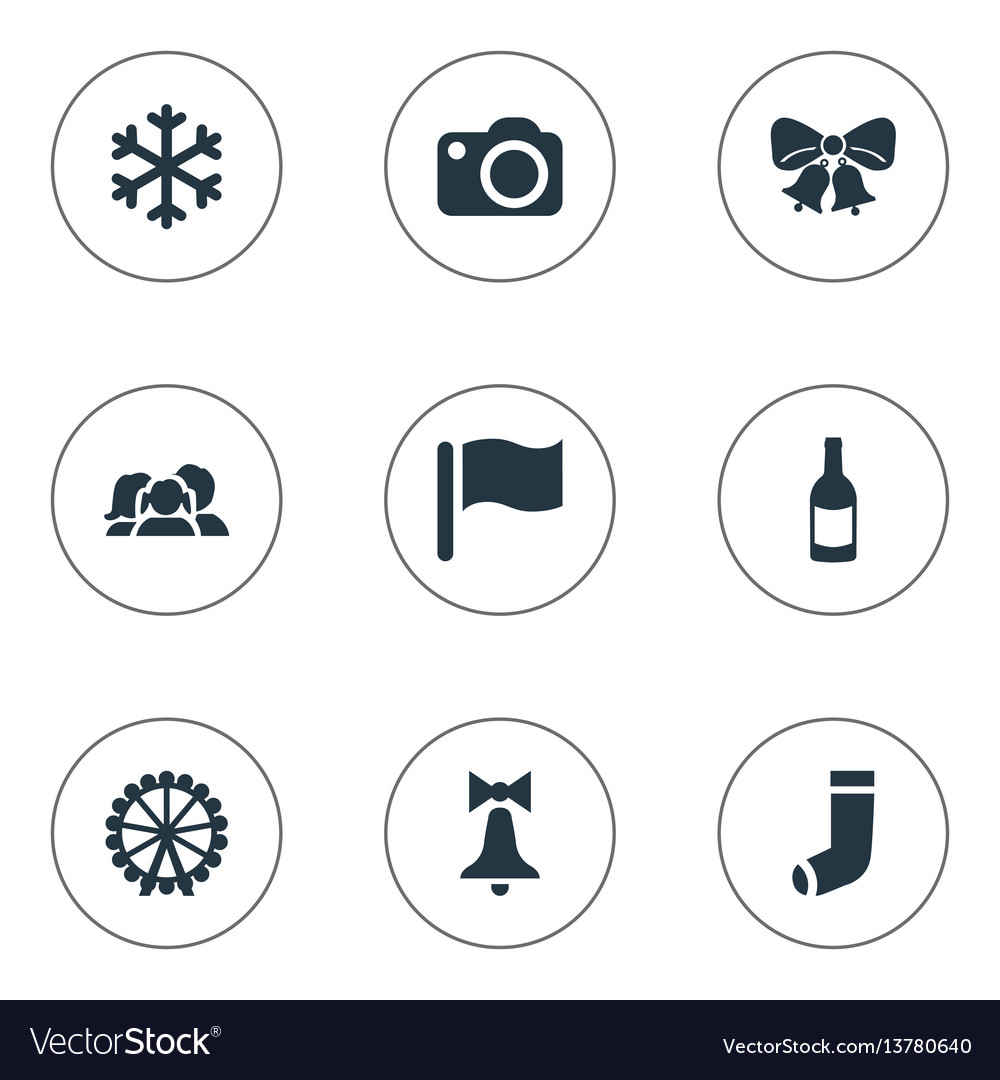 Set of simple christmas icons Royalty Free Vector Image