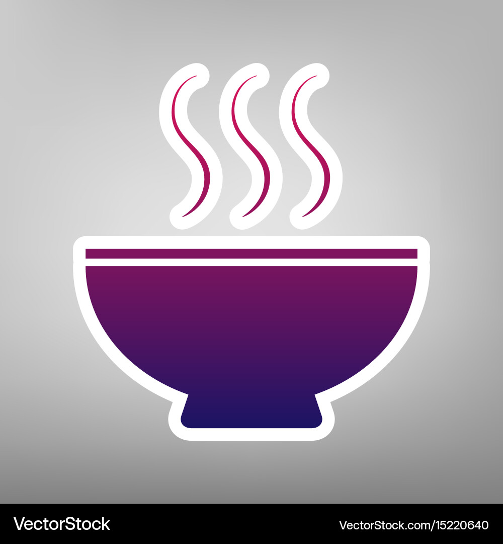 Soup sign purple gradient icon on white Royalty Free Vector