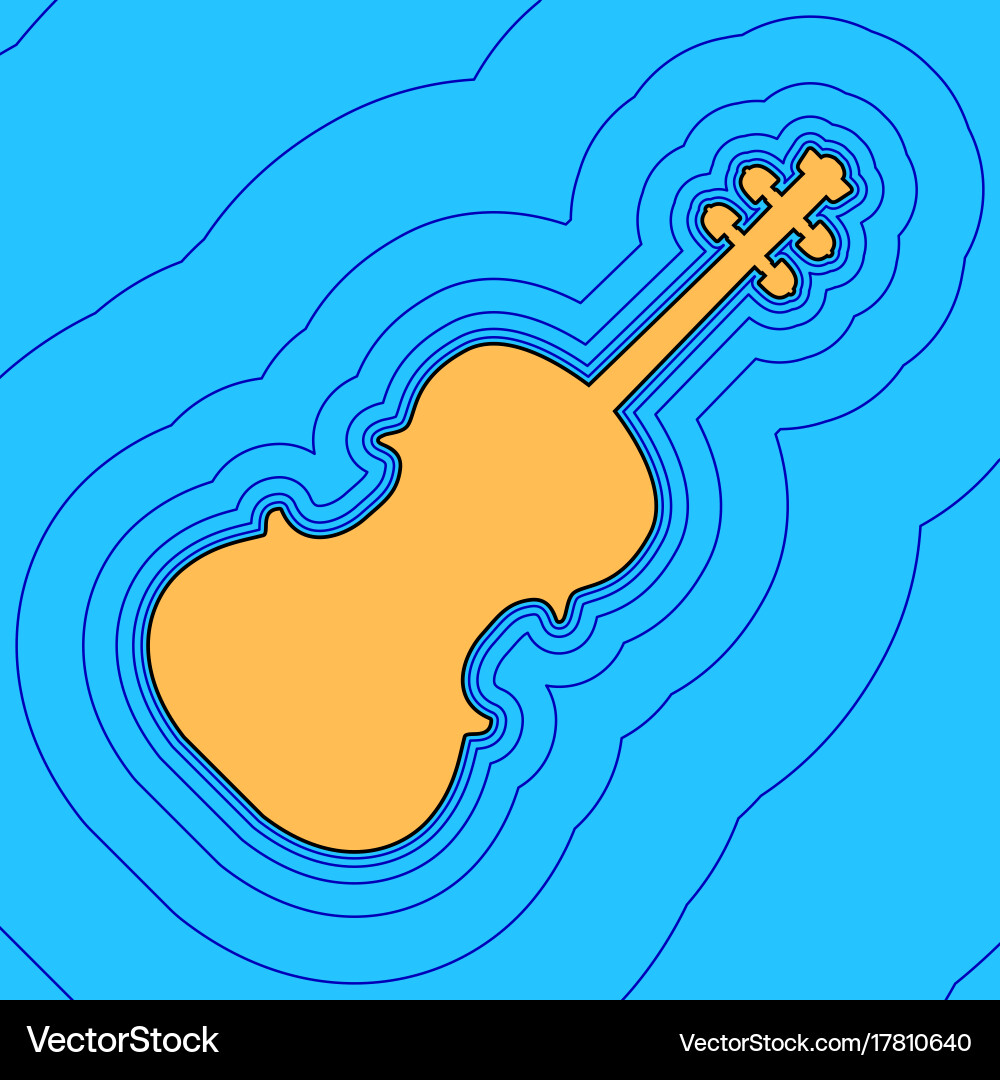 Violin sign sand color icon Royalty Free Vector Image