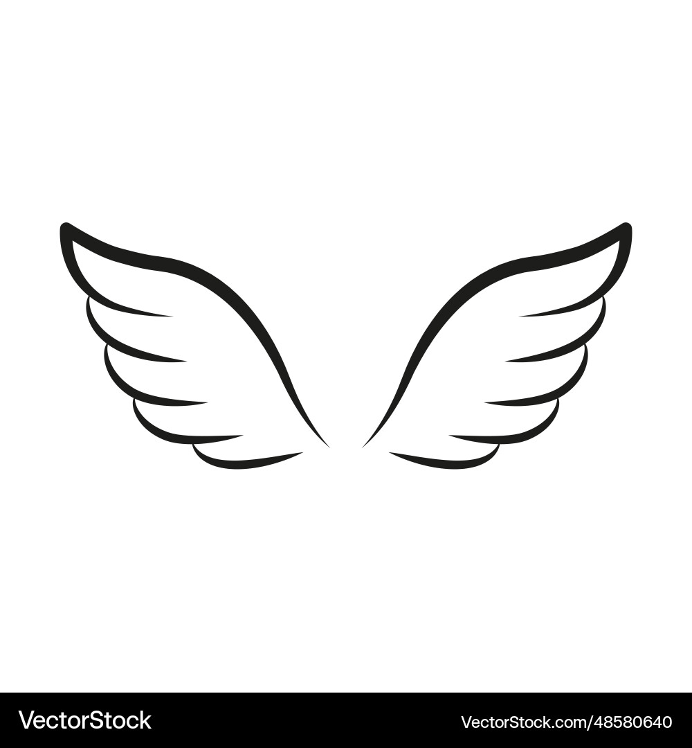 Wings line template icon wings for fly bird Vector Image