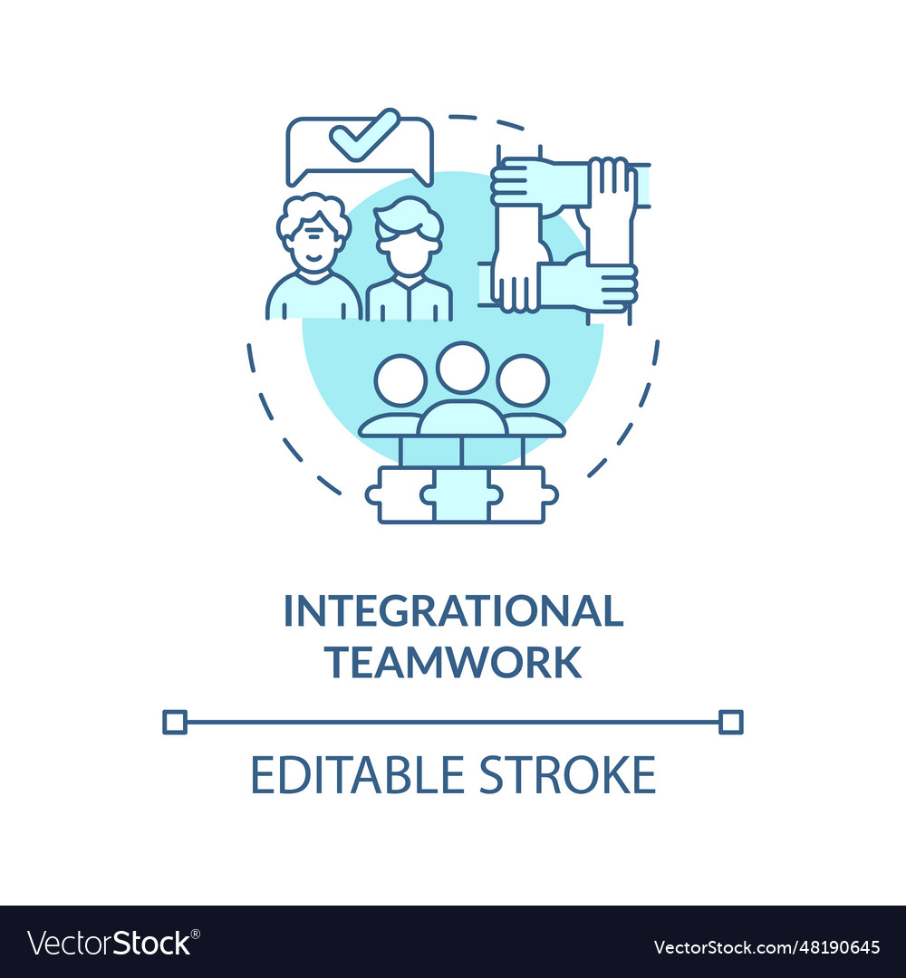 2d customizable integrational teamwork blue icon Vector Image 2d customizable integrational teamwork blue icon Vector Image