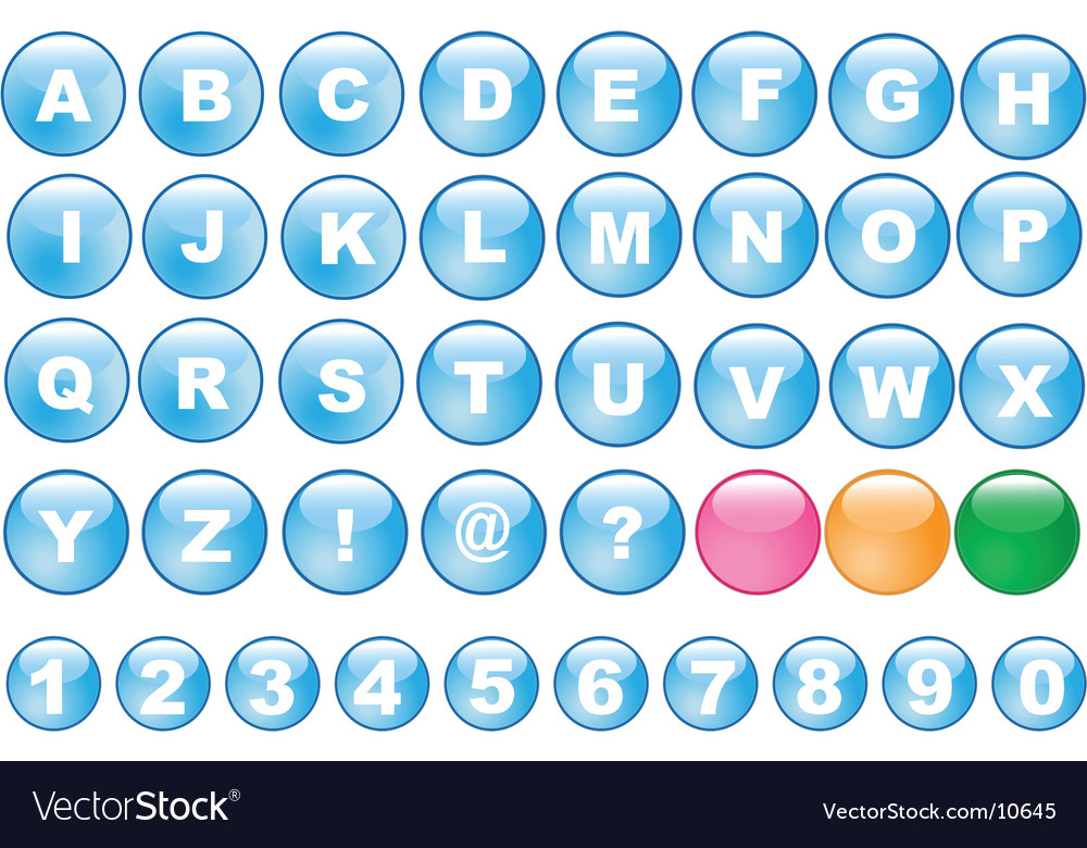 Alphabet set Royalty Free Vector Image - VectorStock
