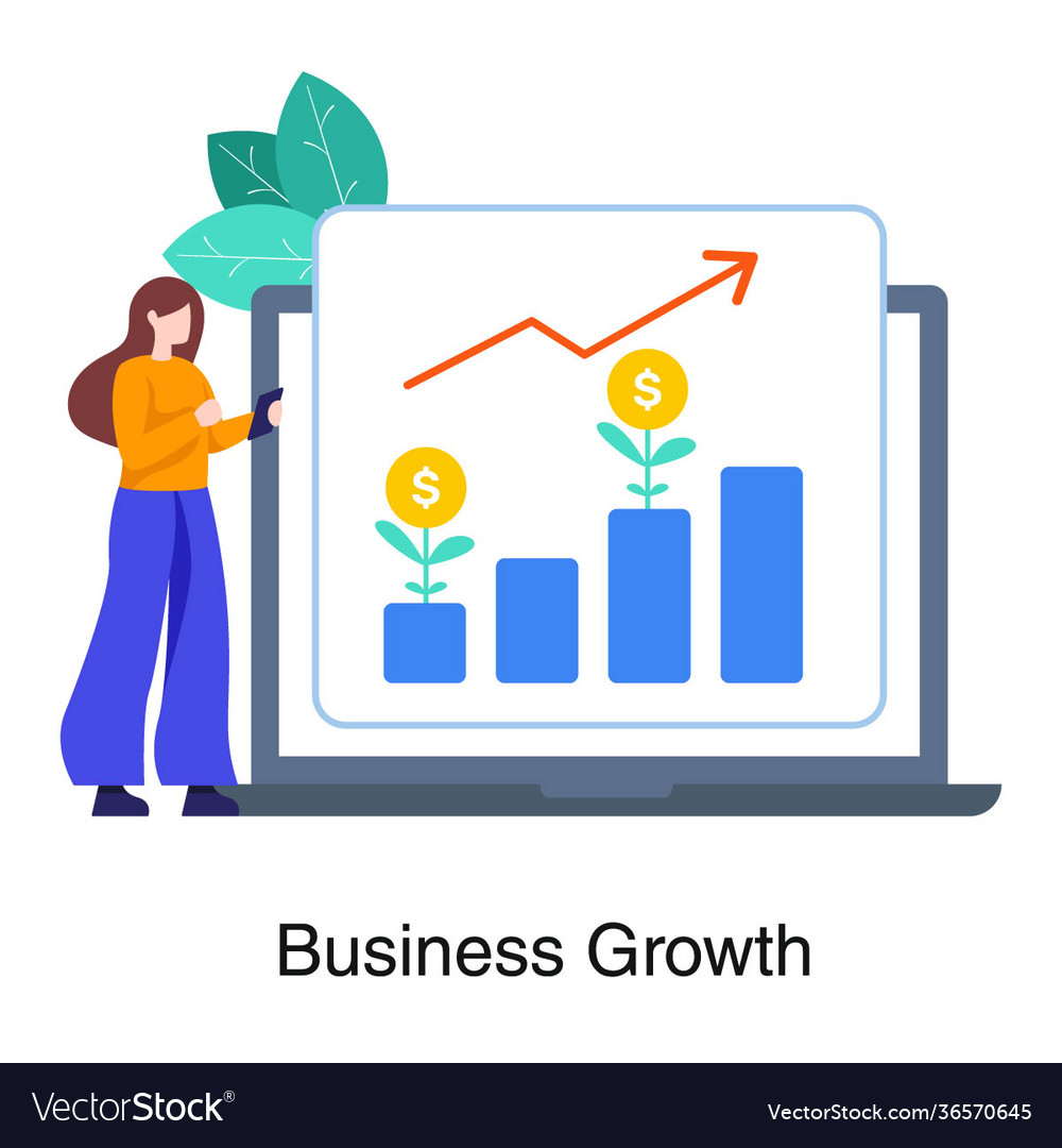 Business growth Royalty Free Vector Image - VectorStock