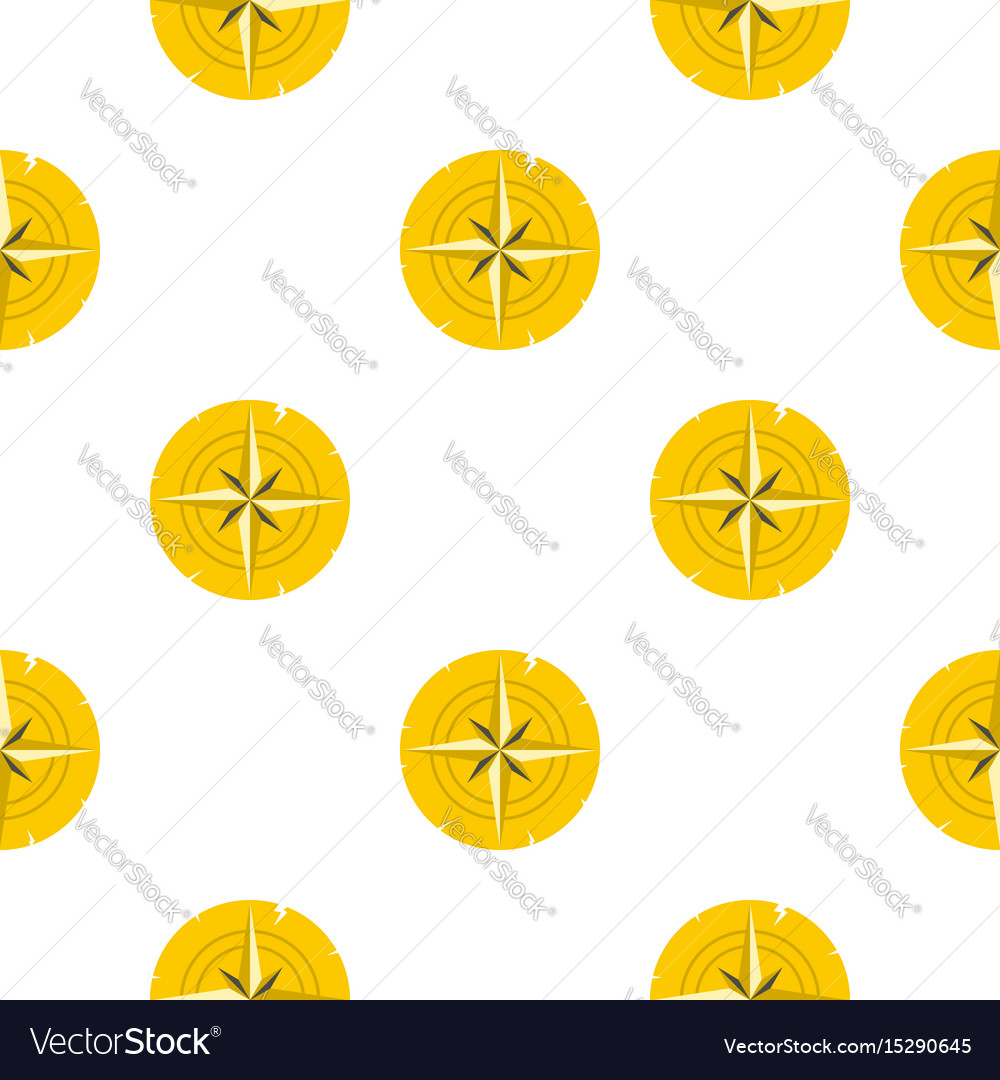 Gold ancient compass pattern flat Royalty Free Vector Image