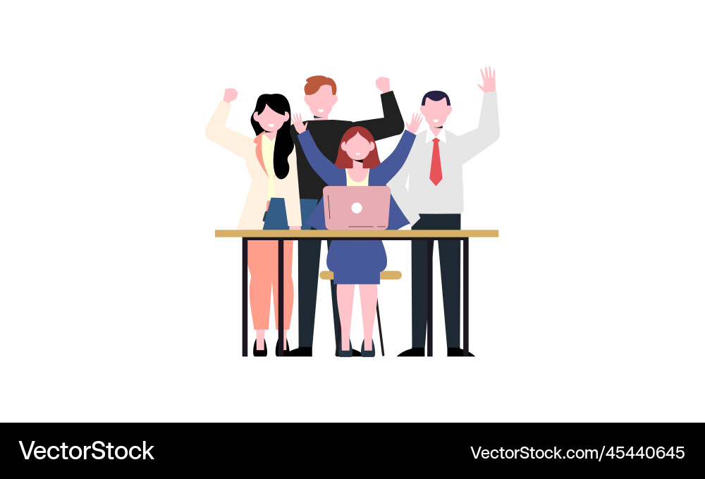 Good successful teamwork happy business team Vector Image