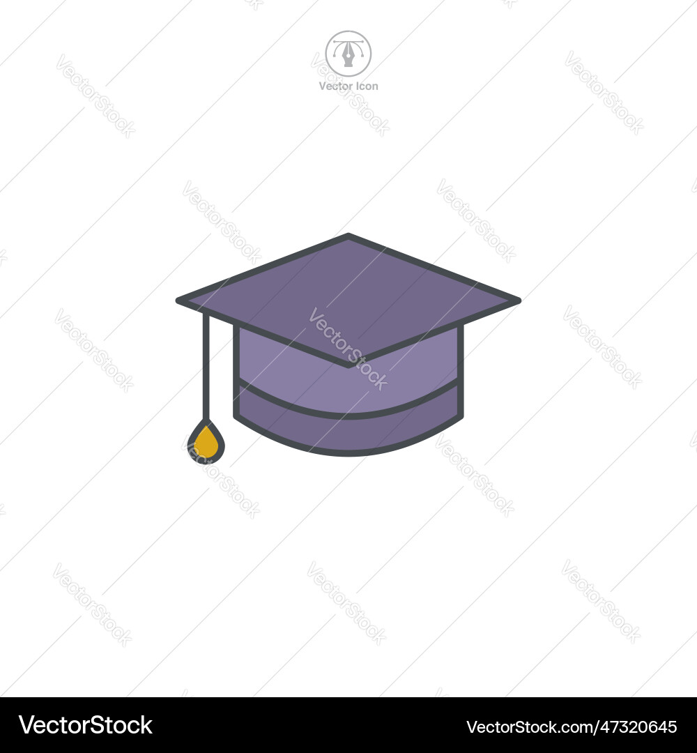 Graduation cap icon symbol template for graphic Vector Image