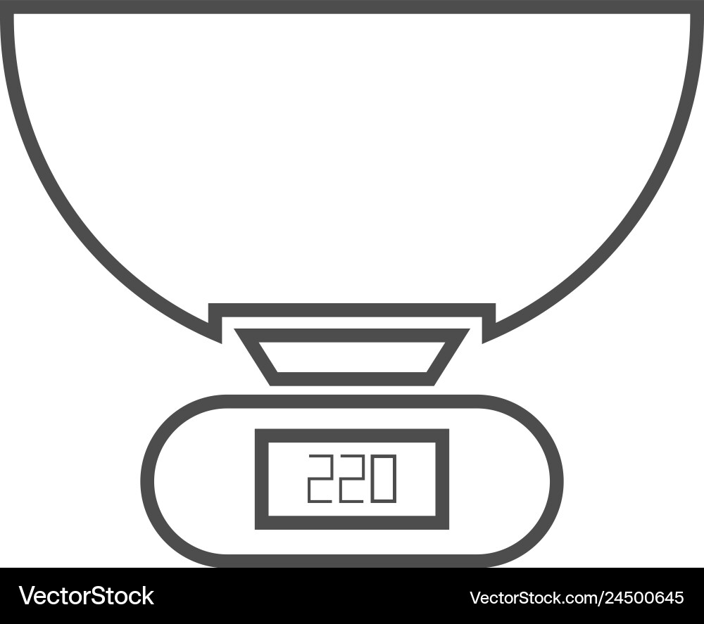 Kitchen scales icon outline on white background Vector Image
