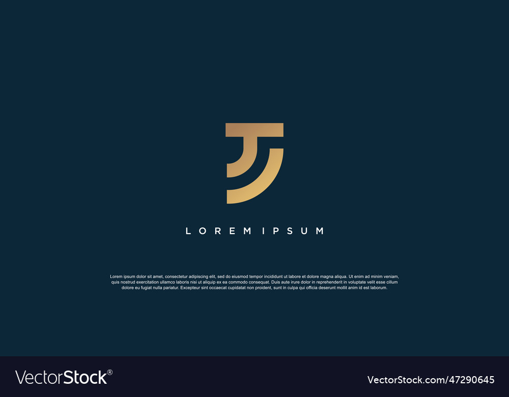 Letter tj logo design template with simple Vector Image