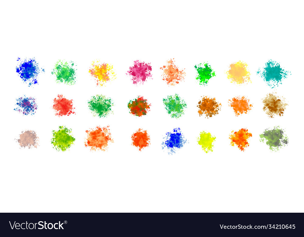 Mega set watercolor splatters in many colors Vector Image