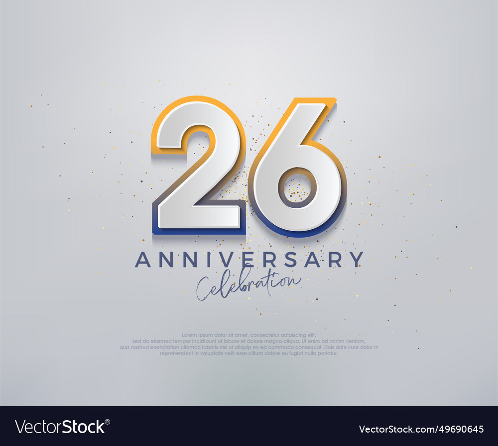 Modern and colorful premium design for 26th Vector Image