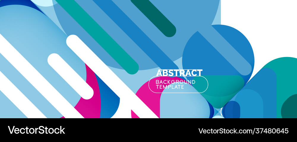 Modern geometric round shapes and dynamic lines Vector Image