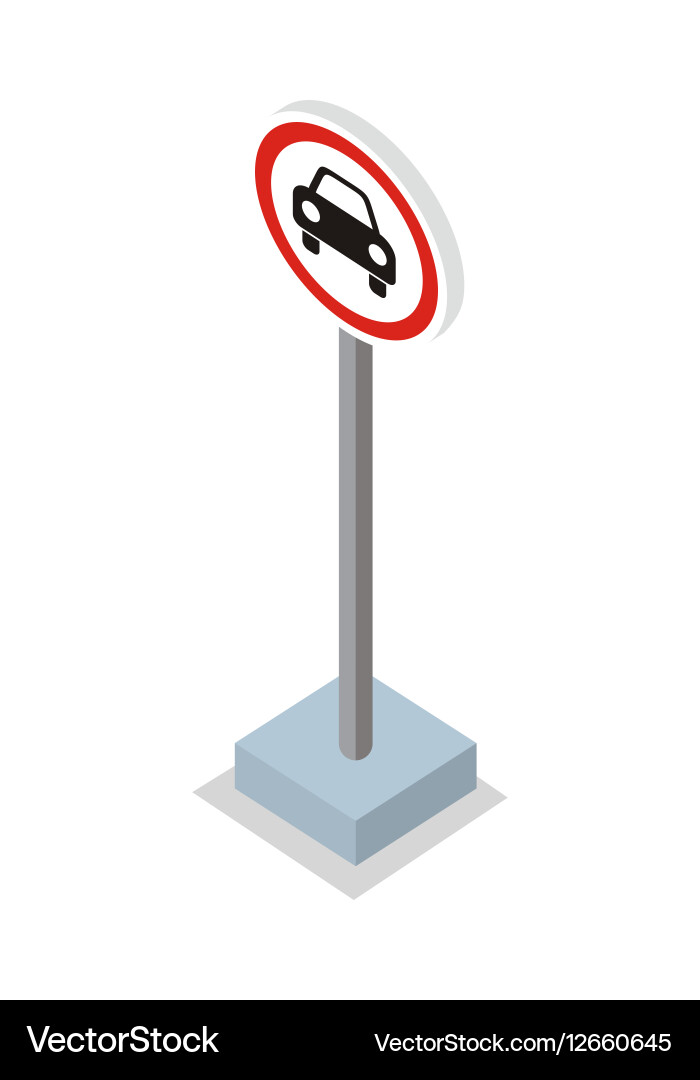 Prohibiting car road sign Royalty Free Vector Image