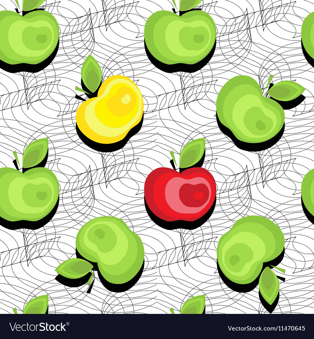 Seamless apple background pattern Royalty Free Vector Image