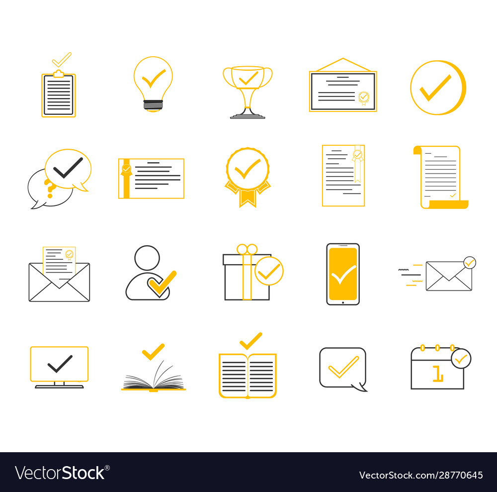 Set approve related Royalty Free Vector Image - VectorStock Set approve related Royalty Free Vector Image - VectorStock