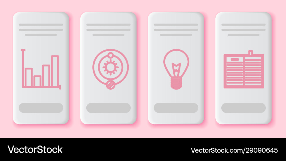 Set line pie chart infographic solar system Vector Image