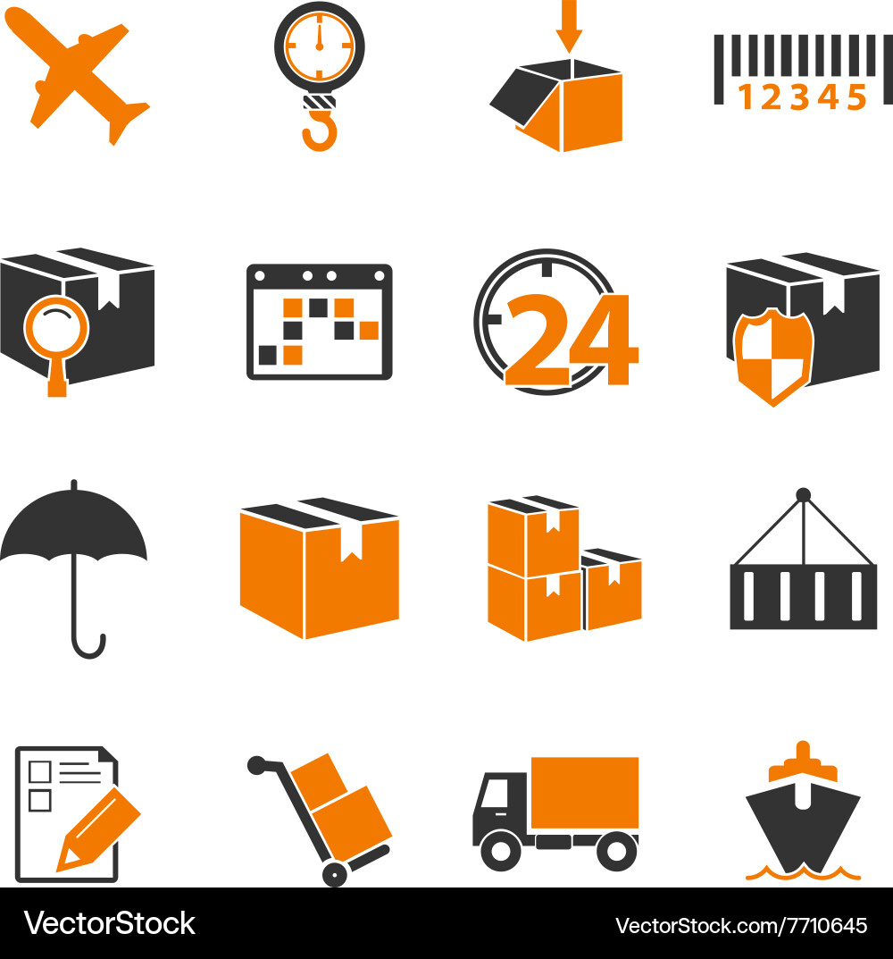 Shipping and delivery icons Royalty Free Vector Image