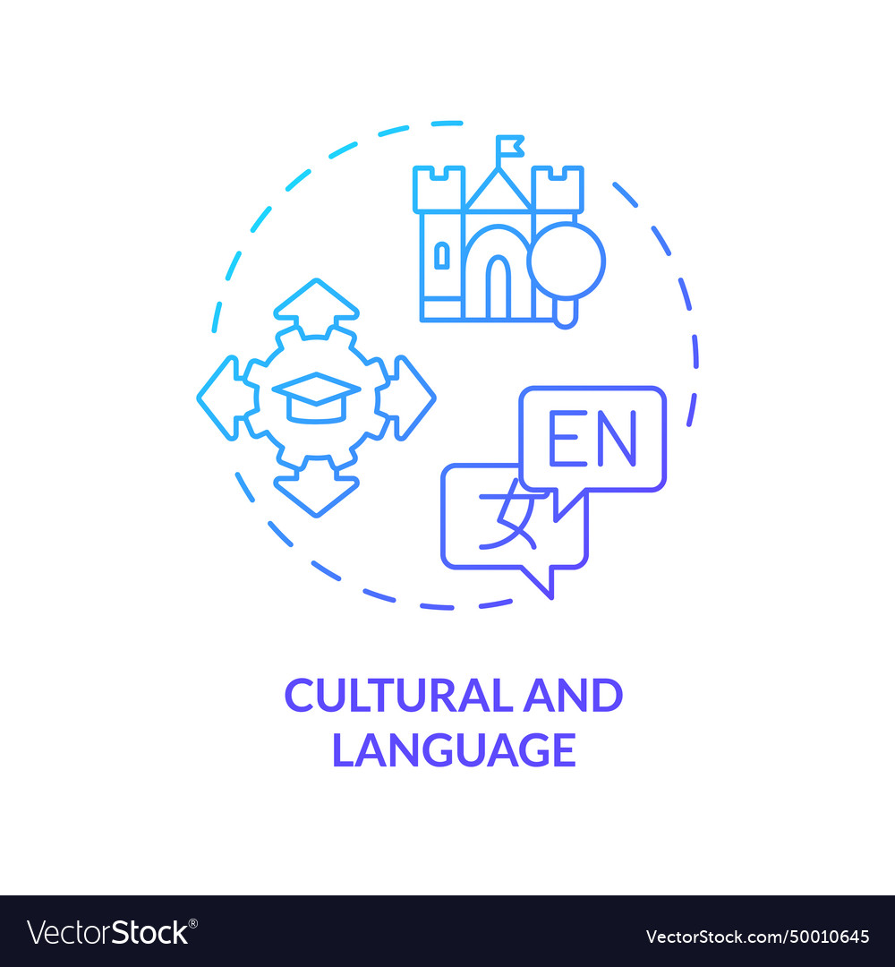 Thin line simple gradient cultural and language Vector Image