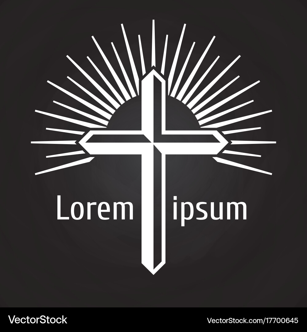 Vintage cross and rays on chalkboard Royalty Free Vector