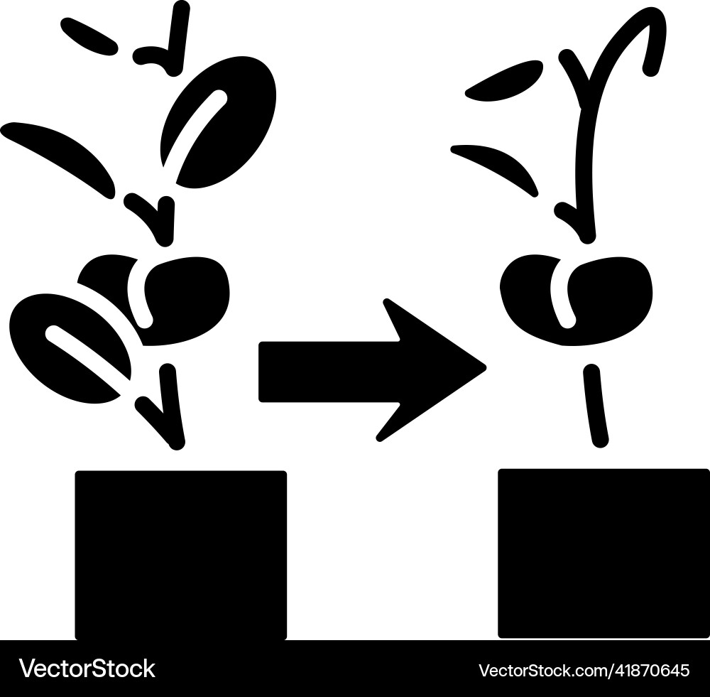 Withered plant black glyph icon Royalty Free Vector Image
