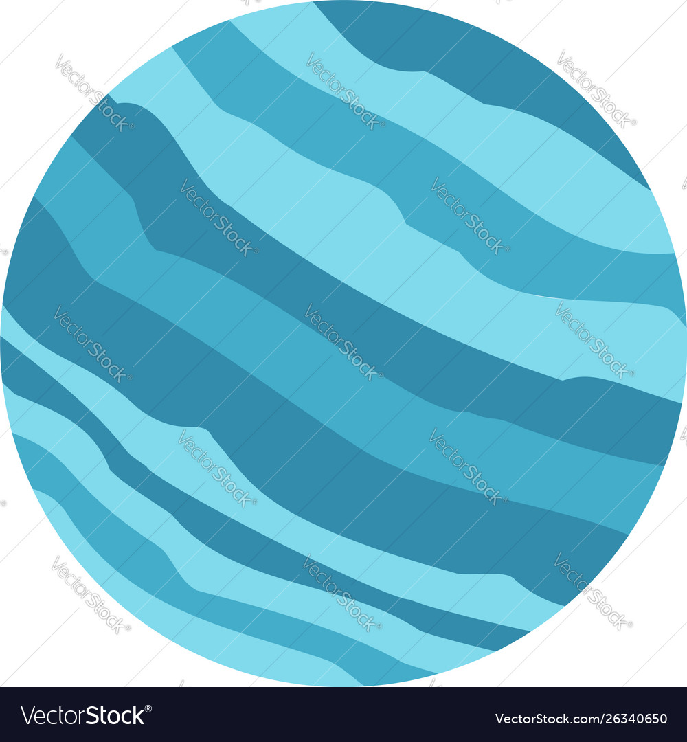 Blue planet icon flat style Royalty Free Vector Image
