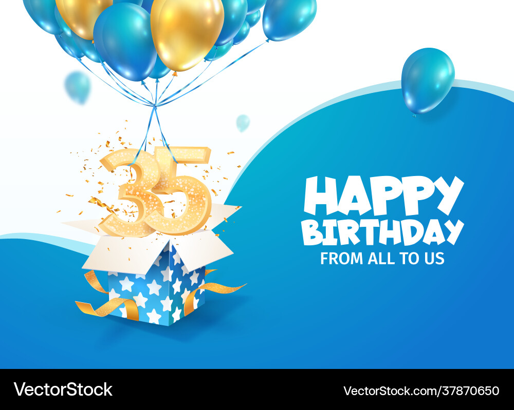 Celebrating 35th years birthday Royalty Free Vector Image