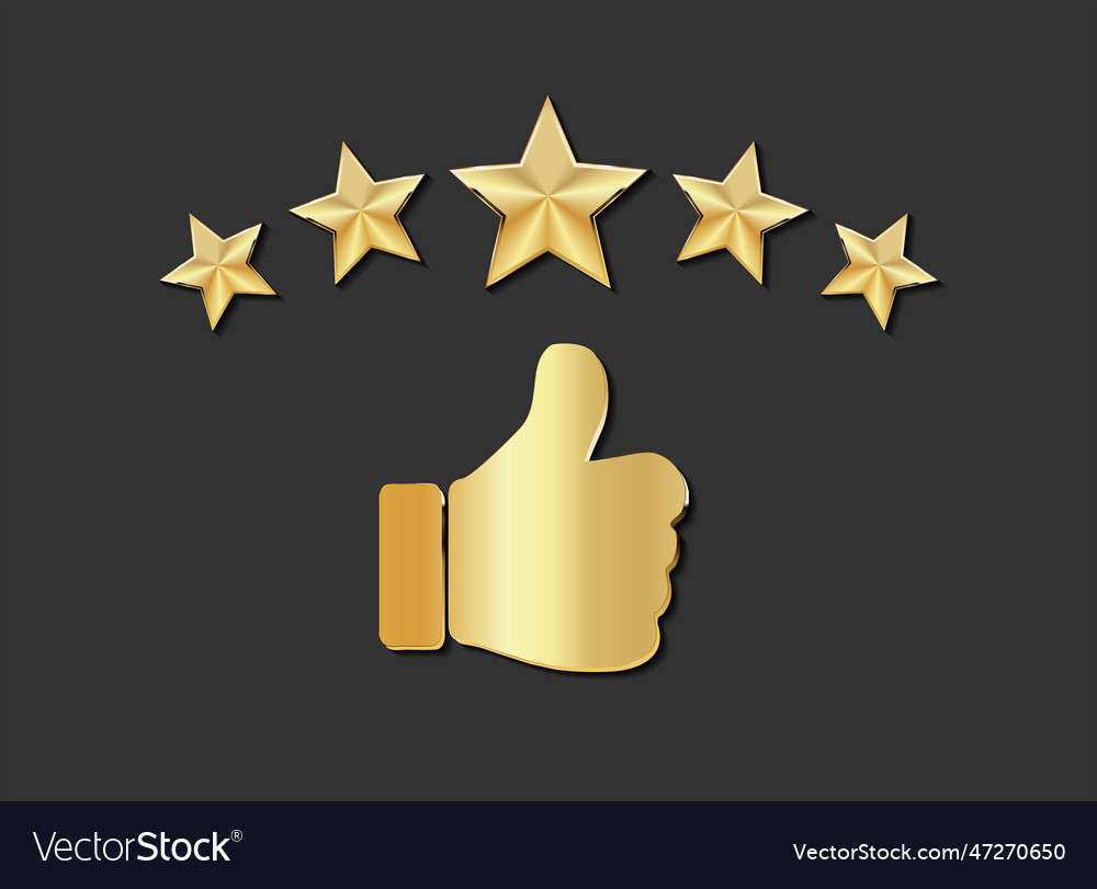 Customer review icon quality rating five stars Vector Image