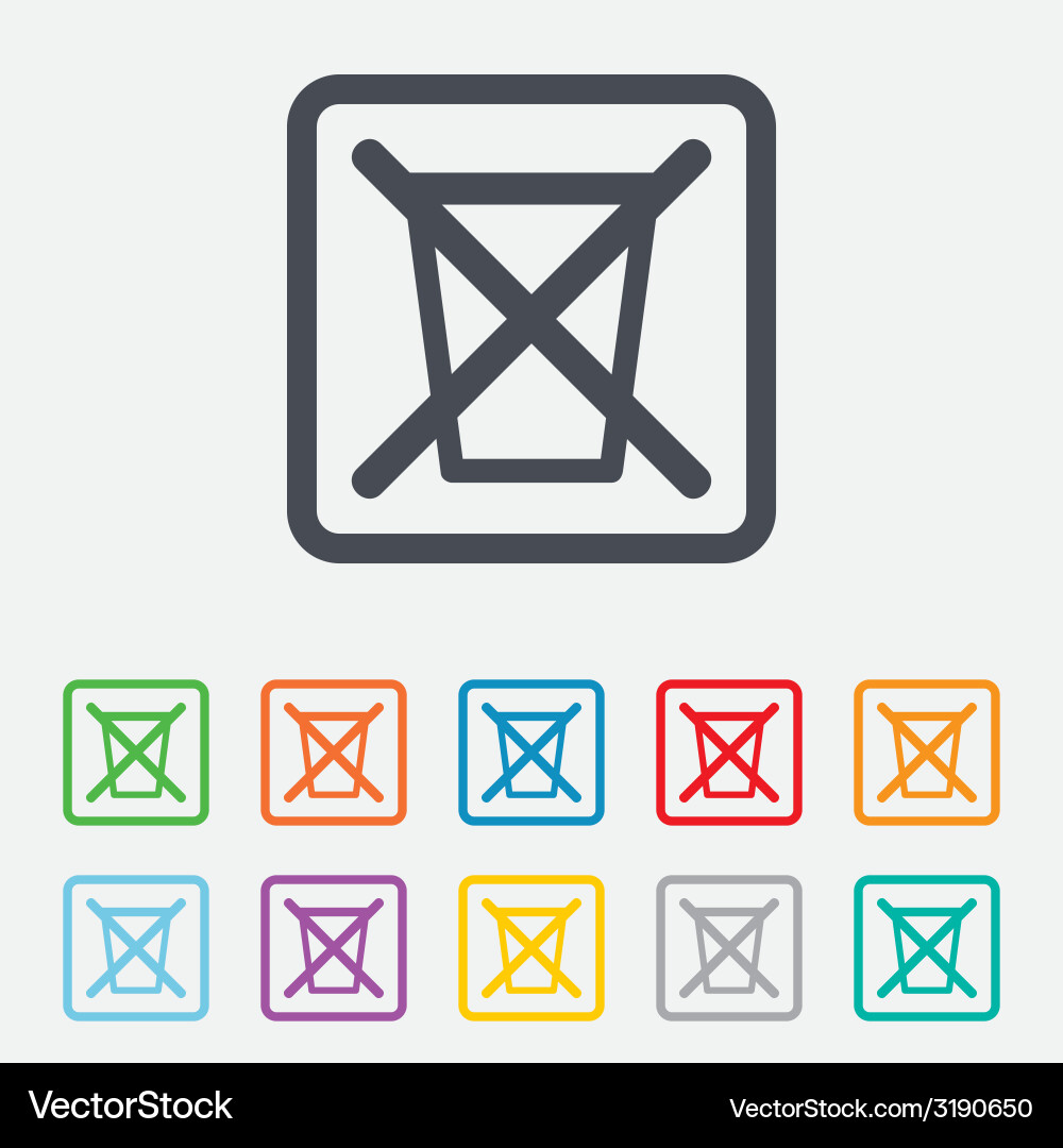 Do not throw in trash recycle bin sign icon Vector Image