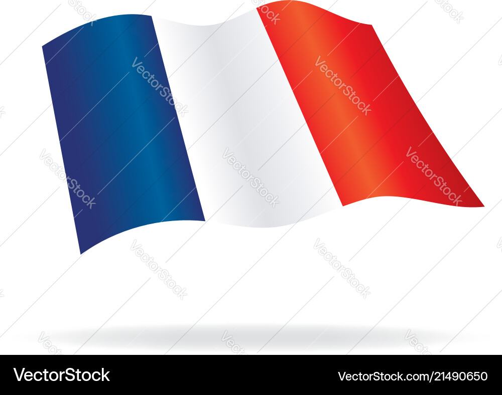 Flying flag france Royalty Free Vector Image - VectorStock
