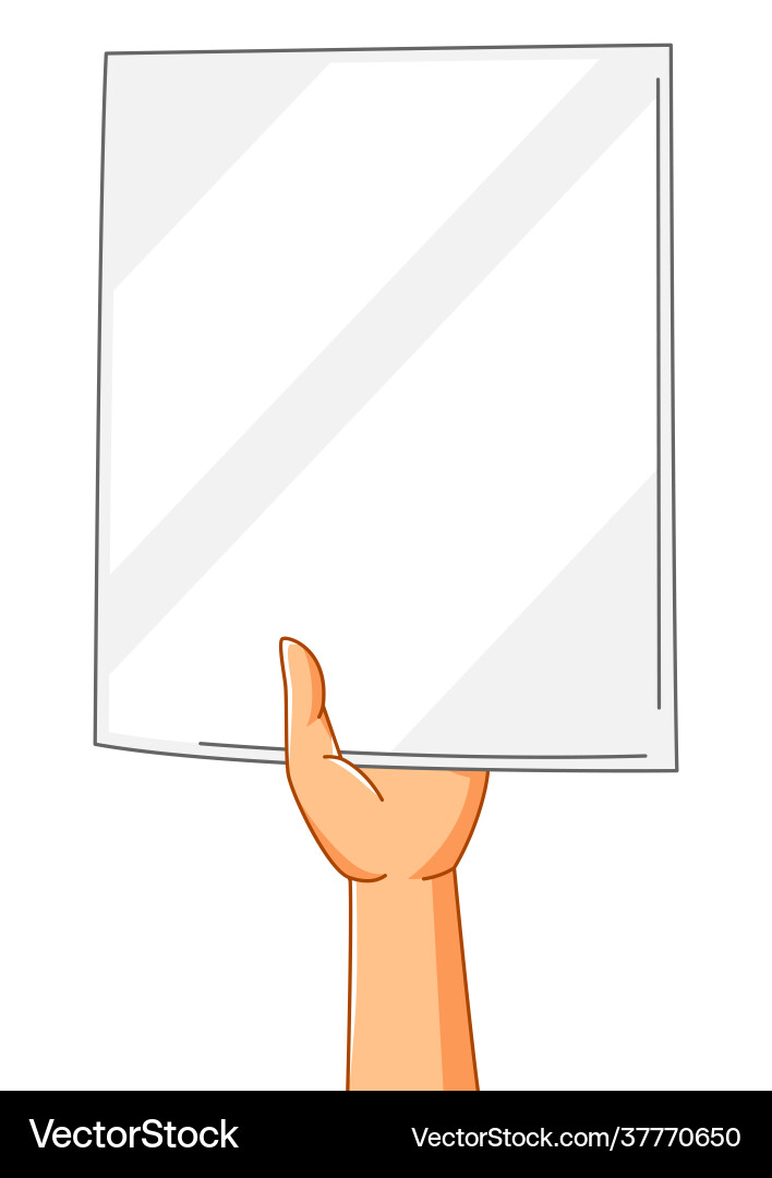 Hand with banner picket sign Royalty Free Vector Image