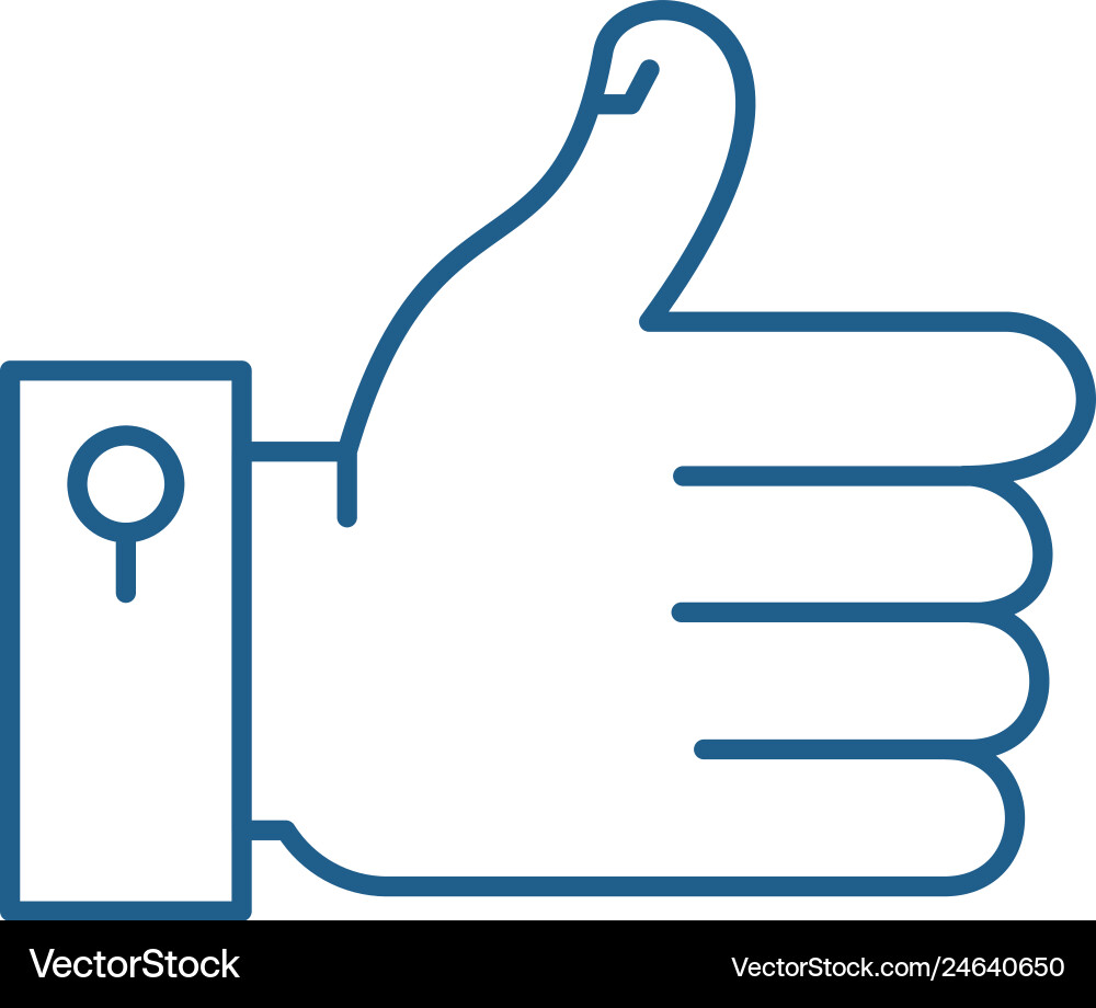 Hand with thumb up line icon concept Royalty Free Vector